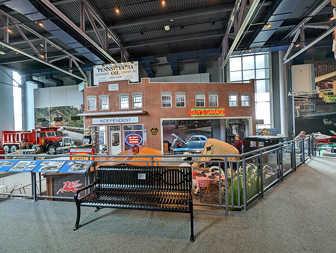 The museum's Pennsylvania Oil exhibit recreates a slice of Americana so authentic you can almost smell the motor oil and hear the service bell ringing.