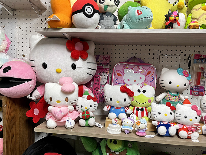 Hello Kitty and friends stand at attention, ready for cuddles. This plush army proves that no matter your age, sometimes you just need something soft to hug.