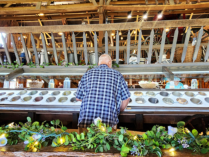 The salad bar&mdash;where even the most dedicated carnivores temporarily consider the merits of vegetables when presented this beautifully.