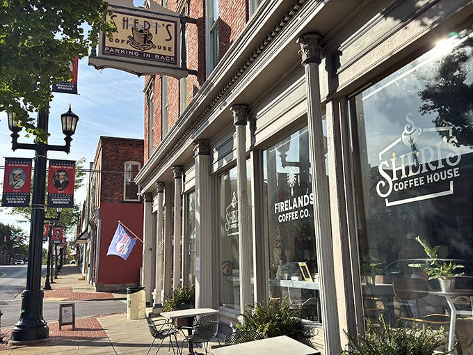 Sheri's Coffee House offers that perfect morning ritual &ndash; where Firelands Coffee Co. brews and historic columns create the ideal caffeine sanctuary.
