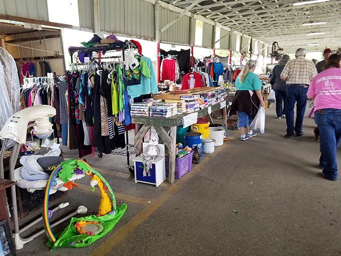 Weekend warriors navigate the treasure-filled aisles, each on their own quest for that perfect something that speaks to them.