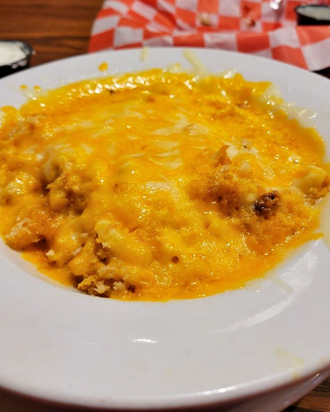 Mac and cheese that doesn't know the meaning of "too cheesy"&mdash;and thank goodness for that glorious ignorance. 