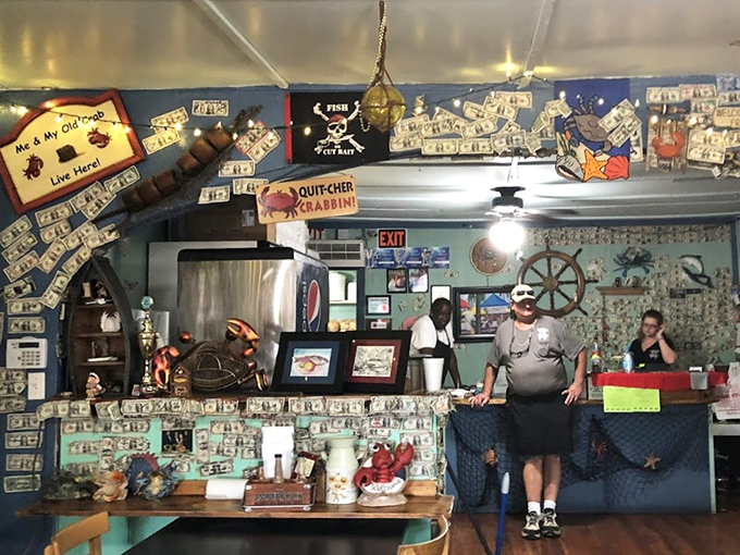 Signs like "QUIT CRABBIN'" and dollar bills from happy diners tell you everything about the spirit of this place. Seafood with personality.