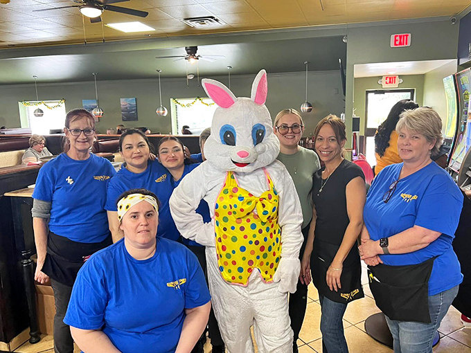 The heart of any great diner is its staff. Even the Easter Bunny makes appearances, proving Sunrise Diner is a true community cornerstone.