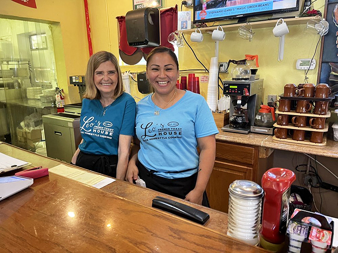 The smiles behind the counter tell you everything—this is a place where the staff genuinely enjoys feeding people and creating those "remember when we ate at Leo's?" moments.
