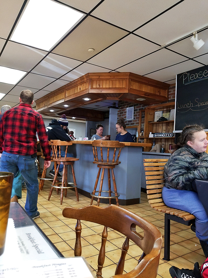 The counter &ndash; where breakfast magic happens behind wooden trim and where regulars perch to watch their morning fuel being prepared.