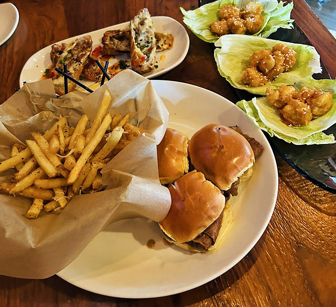 Sliders and fries&mdash;proof that sometimes the best things come in small packages, like Danny DeVito or those tiny hotel shampoos.