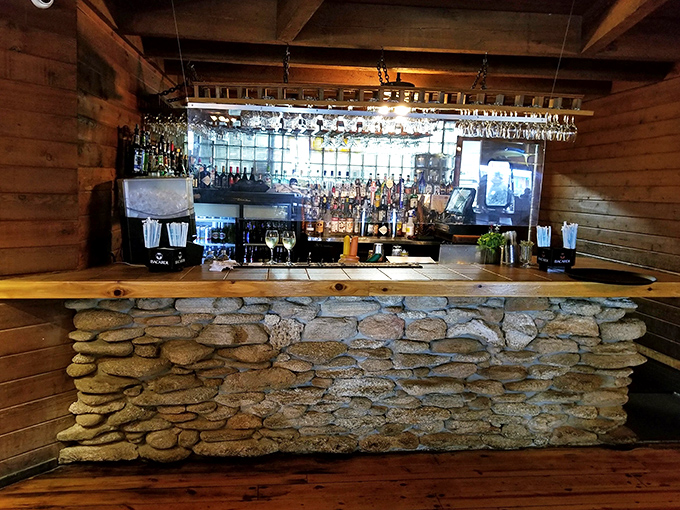 Not just a bar but a work of art&mdash;where river stones meet polished wood, creating the perfect stage for rum-based masterpieces.