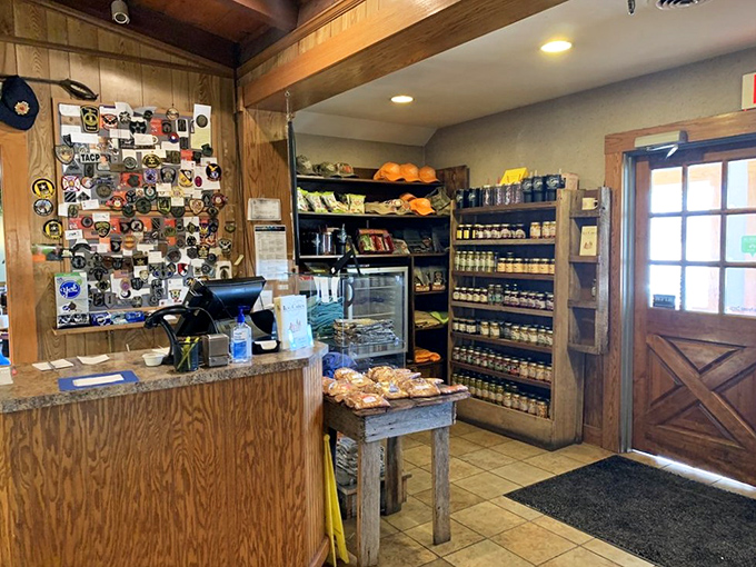 Part country store, part restaurant entrance&mdash;this space tells you everything about the unpretentious experience awaiting inside. No frills, just honest goodness.