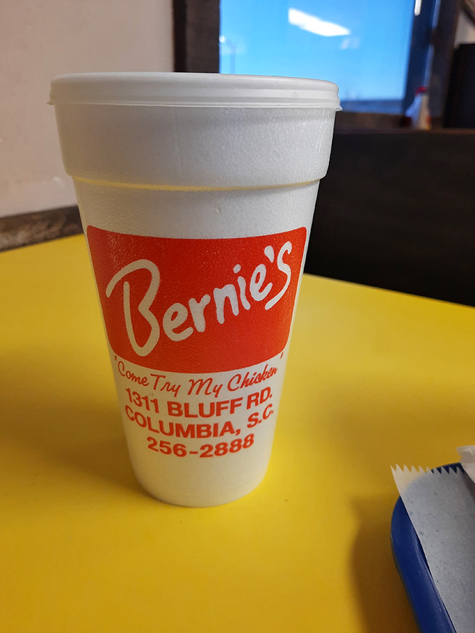 That iconic red cup&mdash;like a beacon of Southern hospitality. "Come Try My Chicken" isn't just a slogan, it's a promise.