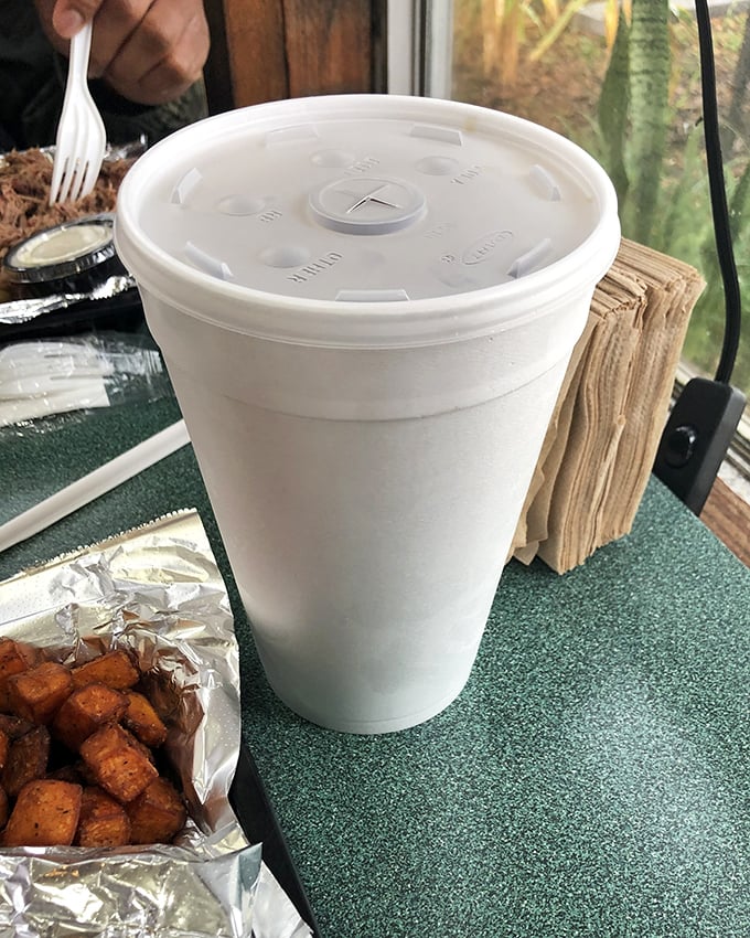 Sweet tea served the way nature intended, in a proper cup that holds liquid sunshine.