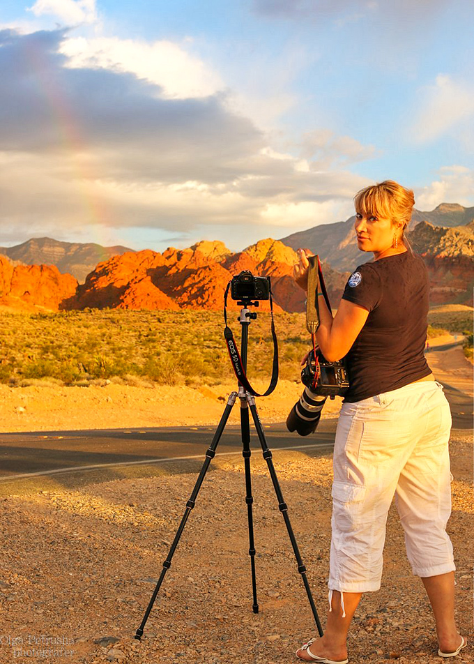 Capturing golden hour magic as rainbow meets red rock. Some moments are so perfect they make you question whether you're on a movie set.