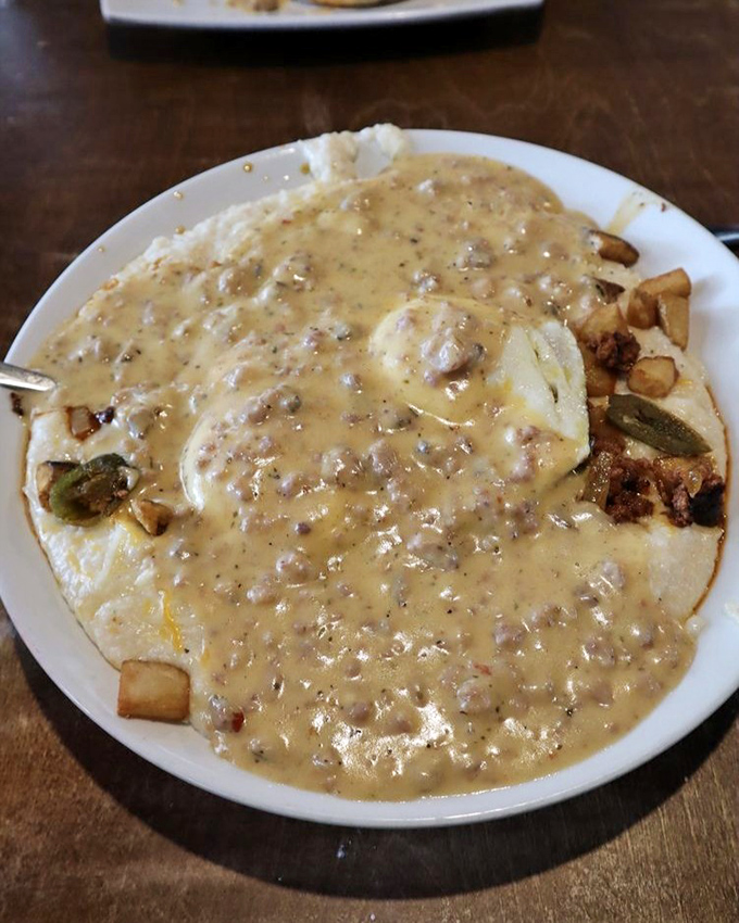 The Hangover isn't just named appropriately—it's medicinal. This mountain of eggs, potatoes and gravy should be covered by health insurance.