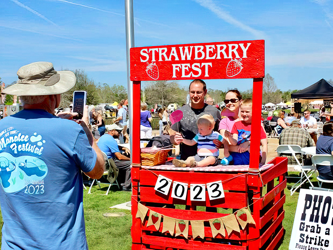 Strawberry Festival photo ops that are sweeter than the berries. This family's creating the kind of wholesome memory that belongs on next year's holiday card.