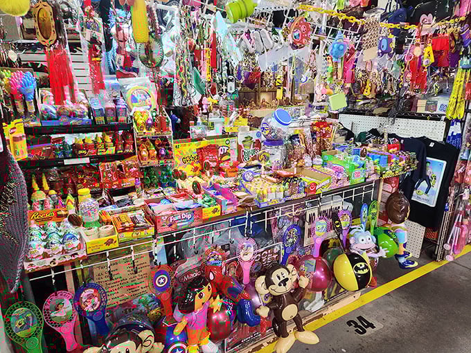 A sugar rush meets nostalgia explosion! This candy and toy booth proves some joys never outgrow their welcome, no matter how many birthdays pass.