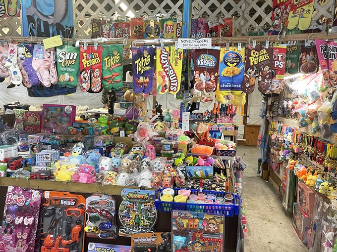 Nostalgia overload! This candy and toy booth is where adults suddenly remember exactly what it felt like to be eight years old with birthday money to spend.