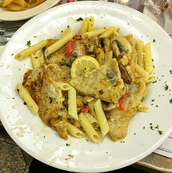 Veal piccata with pasta that doesn't just sit on your plate&mdash;it performs, with lemon and capers providing the perfect supporting cast.