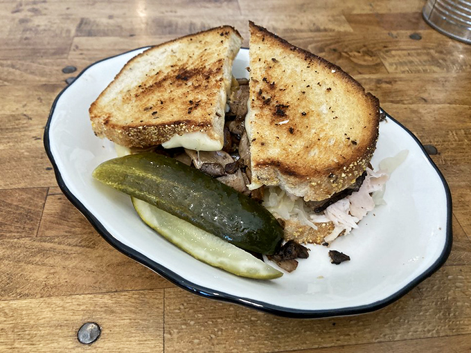 The sandwich that launched a thousand napkins &ndash; perfectly grilled bread giving way to a mountain of meat and melted cheese.