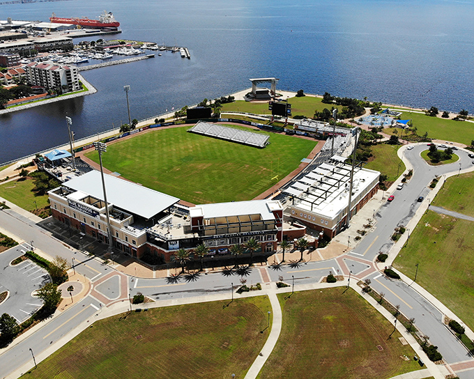 Maritime Park combines baseball, bay views, and public space in a way that makes urban planners weep with joy. The grass is actually greener on this side.