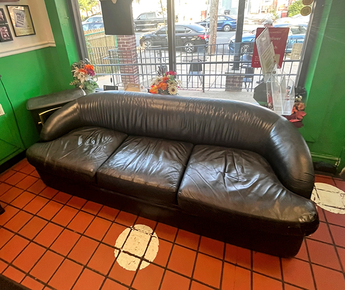The waiting area's leather couch has witnessed countless expressions of anticipation, followed by the satisfied smiles of well-fed customers.