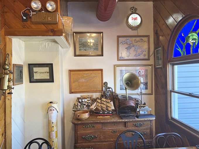 Not just wall decor&mdash;it's a maritime museum where every piece whispers tales of Great Lakes adventures between bites.