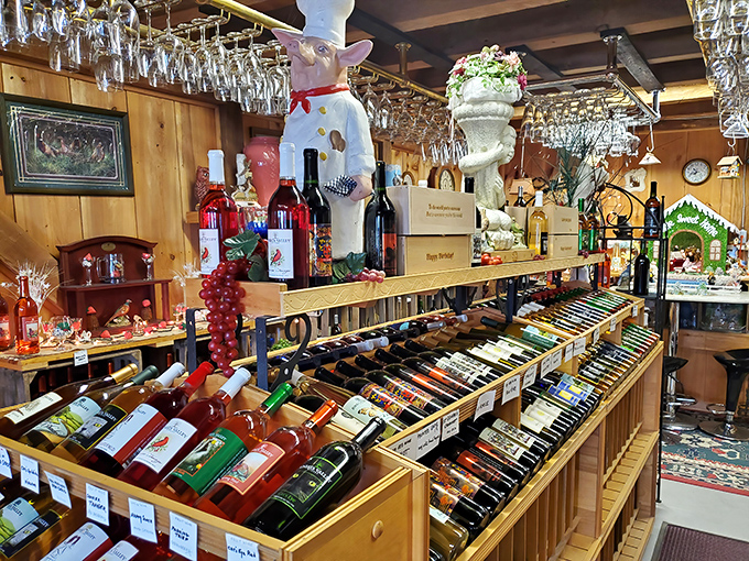 Wine country meets Pennsylvania charm in this carefully curated collection. That chef figurine seems to be guarding the good vintages.