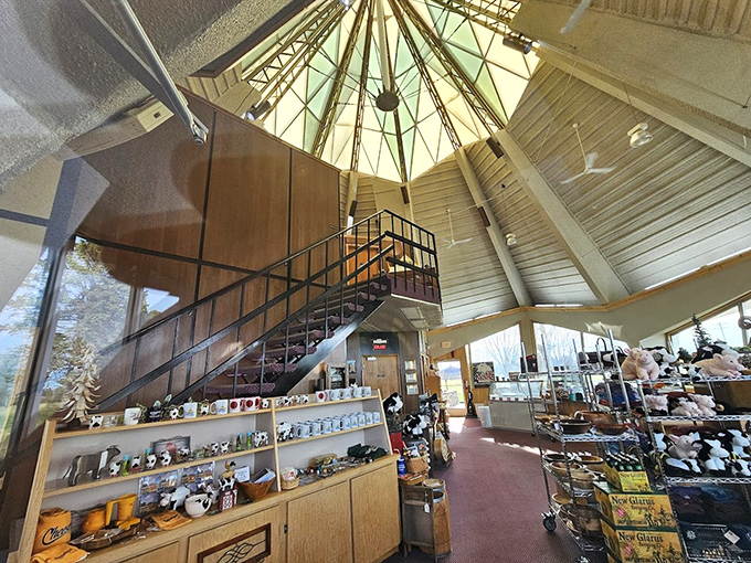 Inside the pavilion, cow-themed souvenirs await. Because what's the point of seeing a giant cow if you can't bring a tiny version home?
