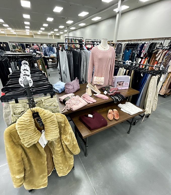 Curated fashion vignettes that tell a style story. That buttery yellow faux fur jacket is practically begging for its second act in someone's wardrobe.