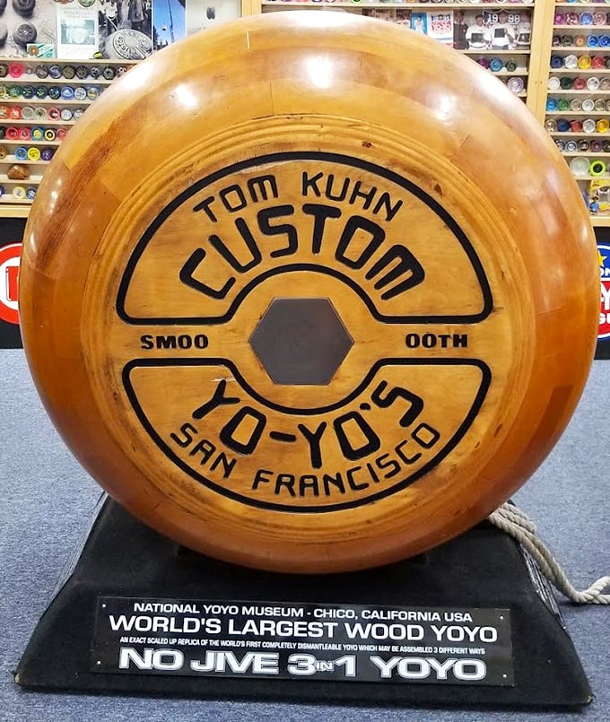 Tom Kuhn's massive wooden creation dwarfs standard yo-yos like Jupiter among planets. This smooth wooden giant actually works&mdash;if you've been hitting the gym regularly.