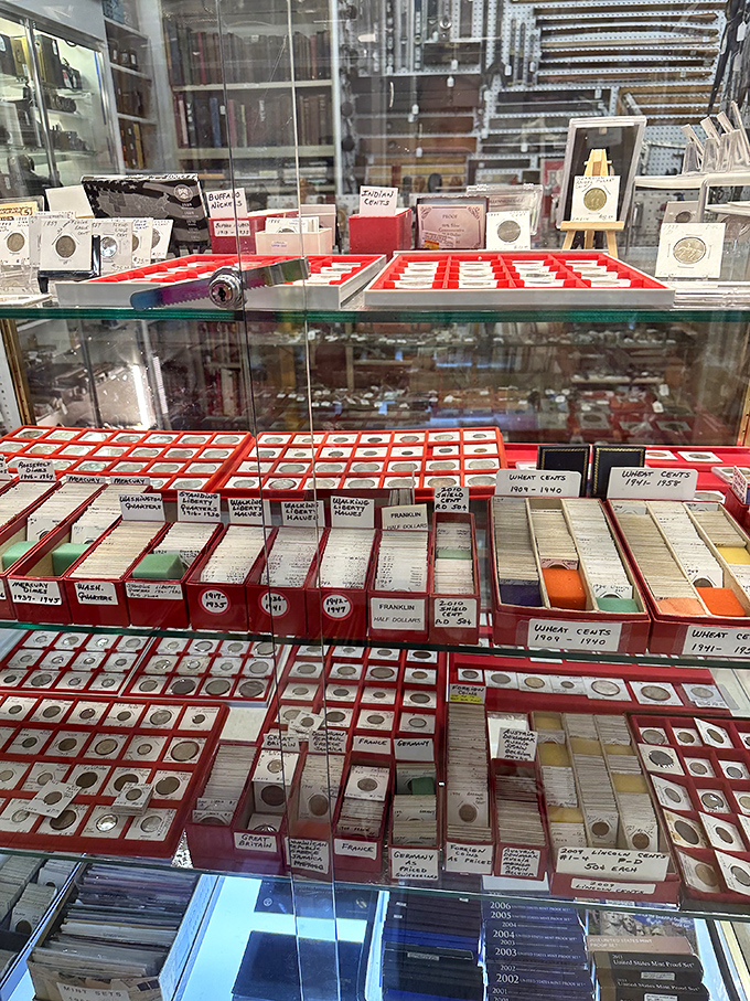 Numismatist heaven! These coin collections represent pocket-sized pieces of American history, each with its own story of circulation and preservation.