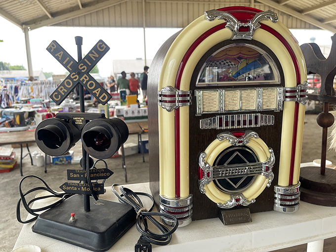 That vintage jukebox and railroad crossing signal aren't just nostalgic decorations &ndash; they're time machines disguised as conversation pieces.