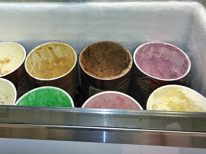Ice cream flavors lined up like eager contestants in a delicious beauty pageant, each one vying to be your afternoon delight.