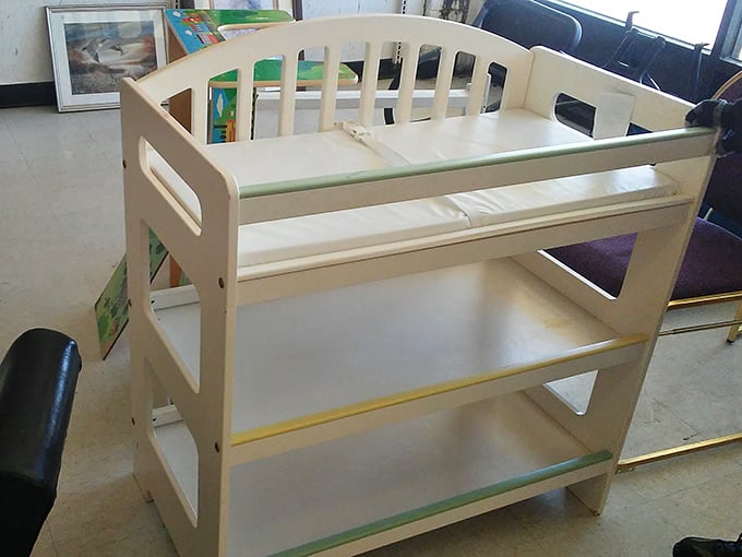Baby furniture finds that prove nursery necessities needn't cost a fortune&mdash;this changing table looks barely used and ready for diaper duty!