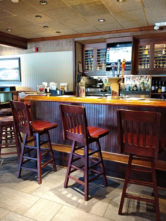 The bar area where liquid courage meets liquid refreshment in perfect harmony for seafood adventures.