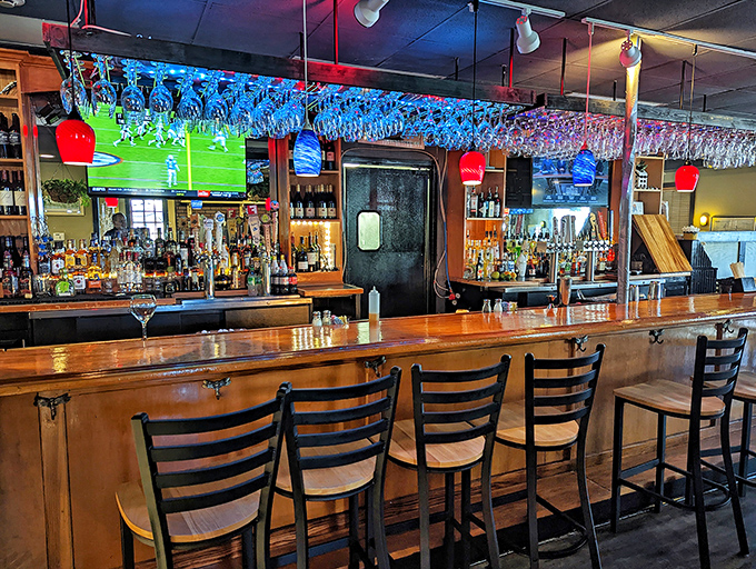 A bar stocked for serious business. Whatever your spirit of choice, they've got your spirit lifted.