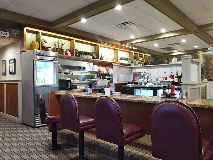 Counter seating offers a front-row view to the breakfast ballet, where short-order magic happens with practiced precision and flair.