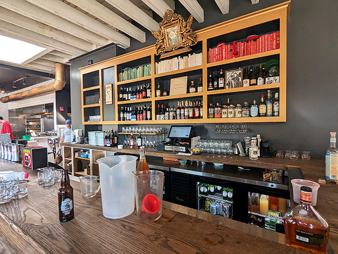 A bar that takes its craft as seriously as the pizza &ndash; spirits and wine curated with care.