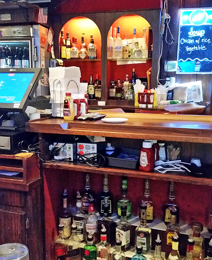 The bar's shelves tell stories of celebrations past and future. Each bottle stands ready for your personal happy hour in this Lafayette Hill institution.