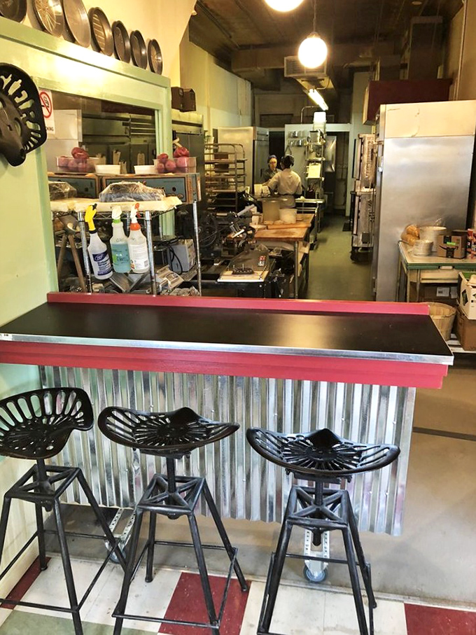 Counter seating offers front-row tickets to the pie-making show, better than any cooking channel on television.