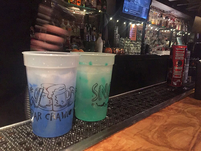 The signature blue and green cocktails match the underwater theme &ndash; like drinking the ocean, but tastier and with alcohol.
