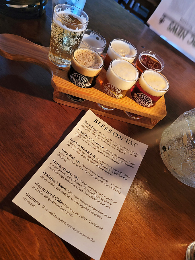 Beer flights: the adult version of a sampler platter. Four distinct brews waiting to take your taste buds on a hoppy adventure.