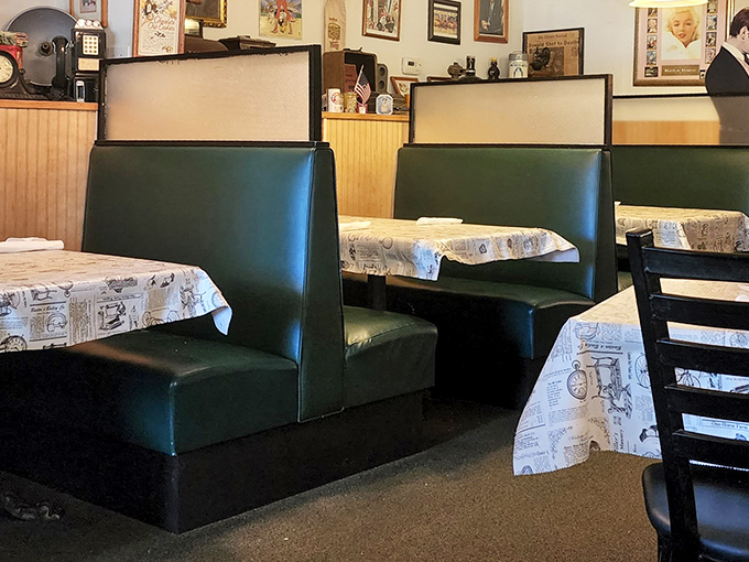 Classic diner booths&mdash;where countless family discussions, first dates, and "we need to talk" conversations have unfolded over decades of comfort food.