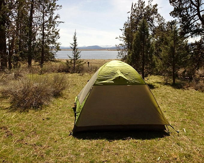 Room with a view that no hotel can match. This humble tent offers waterfront property that billionaires would envy.