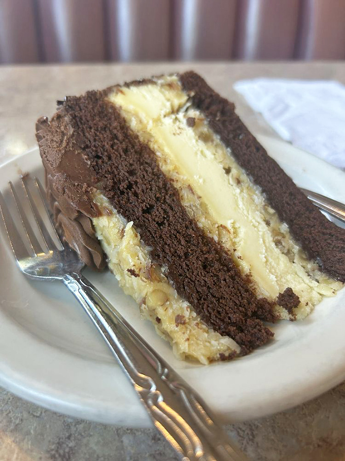 This chocolate layer cake with cream filling isn't just dessert&mdash;it's architecture, engineering, and art all on one plate.