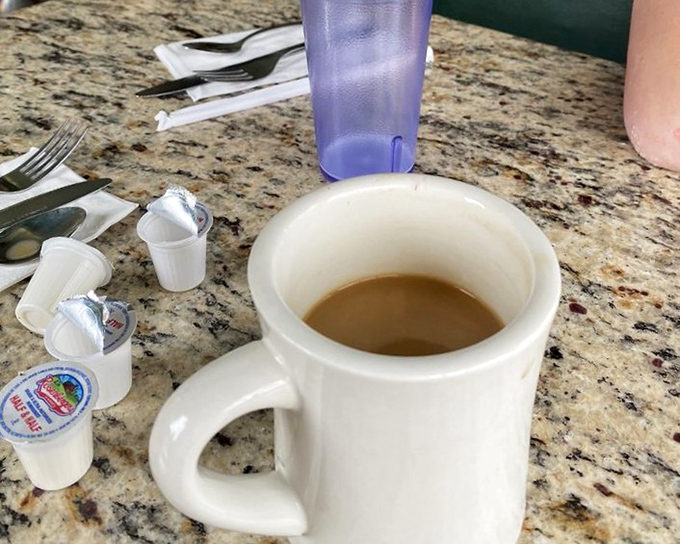 The classic diner mug&mdash;heavy enough to double as exercise equipment&mdash;cradles the life-giving elixir that makes morning possible.