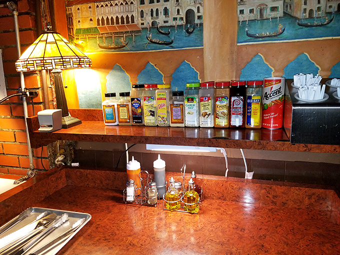 Seasonings lined up like old friends waiting to enhance your steak – no molecular gastronomy required.