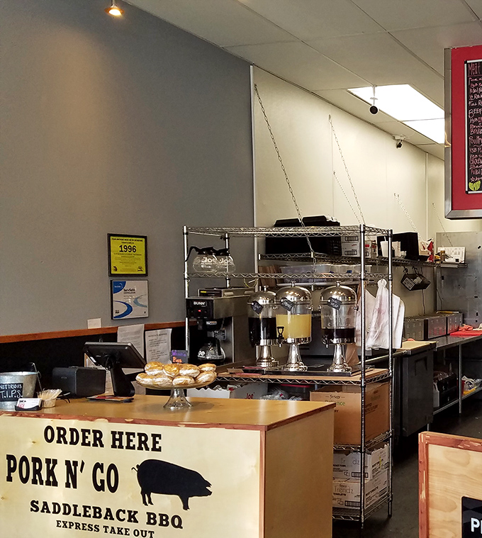 "Order Here" isn't just a sign—it's the starting line for your taste bud marathon. The "Pork N' Go" option for barbecue emergencies.