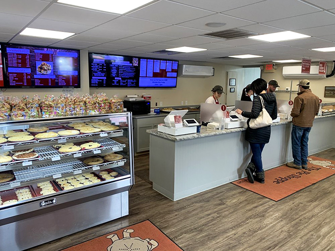 Digital menu boards meet old-school bakery cases &ndash; modern efficiency merges with timeless recipes in this carb-lover's paradise.