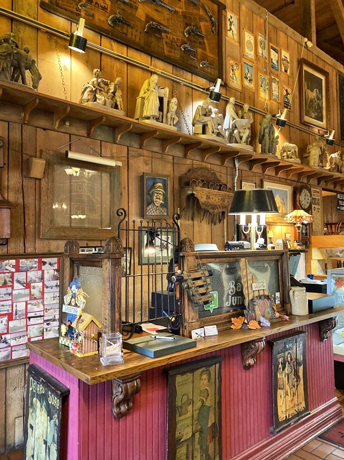 Behind this counter lies the organized chaos that transforms simple ingredients into memorable meals.