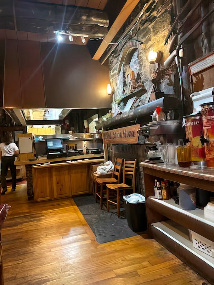 The heart of the operation&mdash;where orders are called, plates are prepared, and the magic happens behind the scenes.